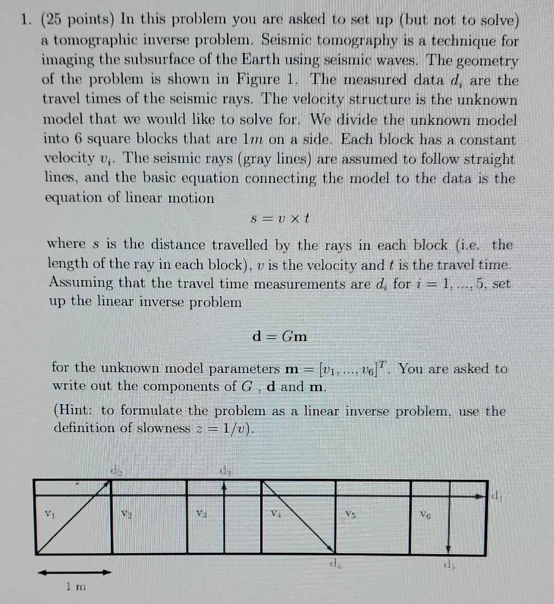 1. (25 points) In this problem you are asked to set | Chegg.com