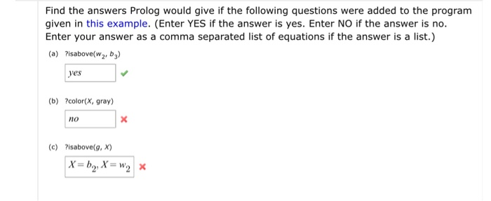 Find the answers Prolog would give if the following | Chegg.com