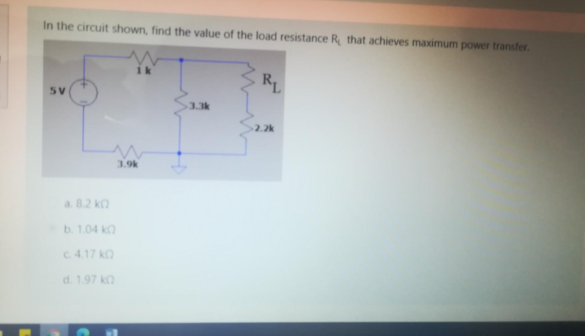 Solved In the circuit shown, find the value of the load | Chegg.com
