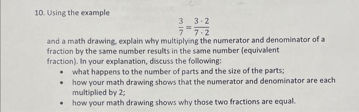 Solved 10. Using the example 73=7⋅23⋅2 and a math drawing, | Chegg.com