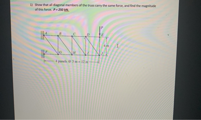 Solved 1) Show that all diagonal members of the truss carry | Chegg.com