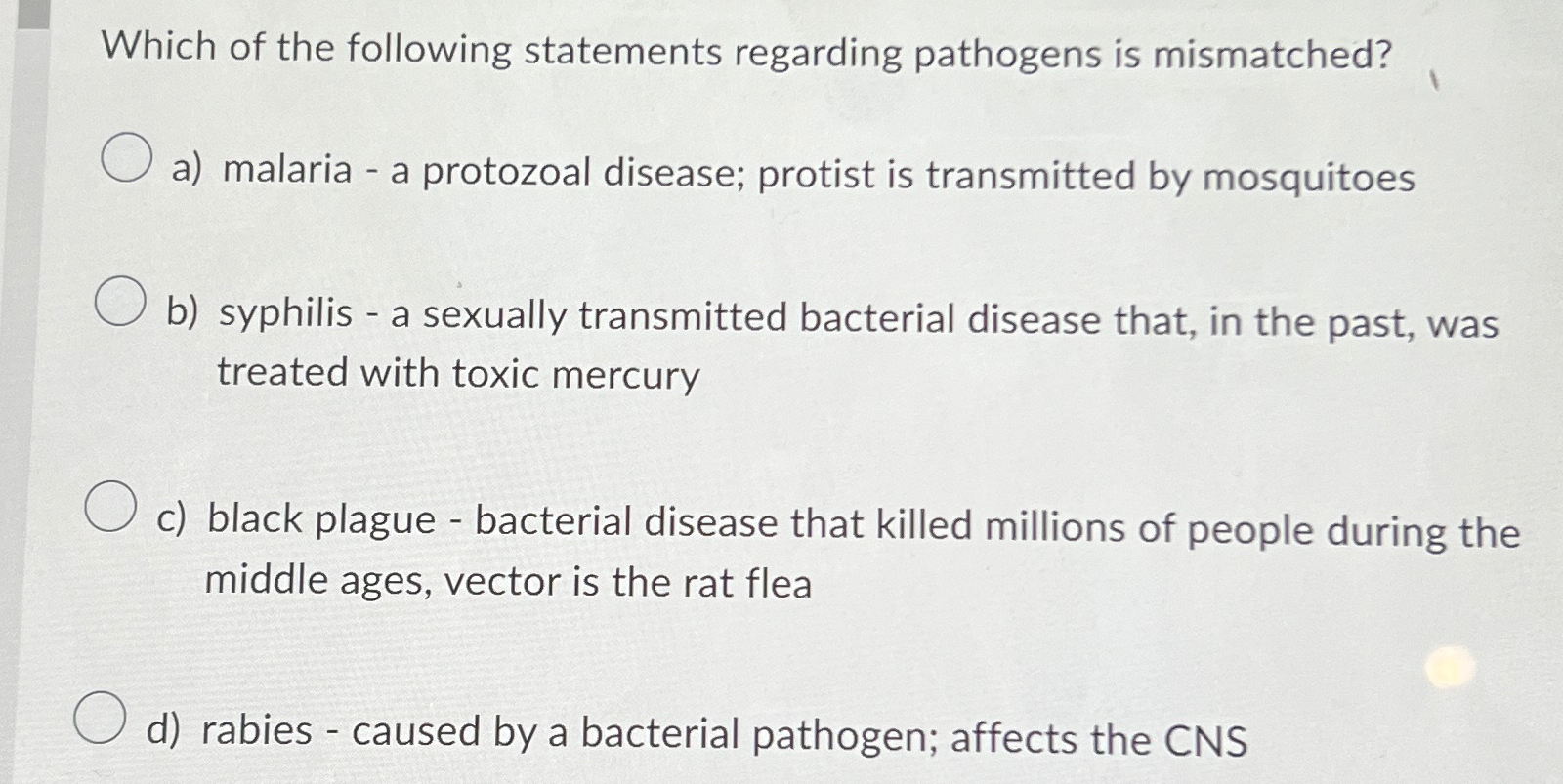 Solved Which of the following statements regarding pathogens | Chegg.com