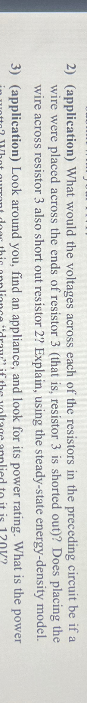 Solved (application) ﻿What would the voltages across each of | Chegg.com