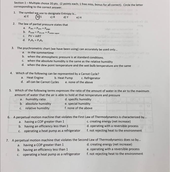 Solved Section 1 - Multiple choice 20 pts. (2 points each; 1 | Chegg.com