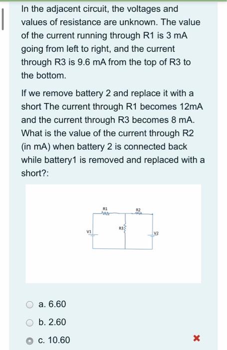 Solved In the adjacent circuit, the voltages and values of | Chegg.com