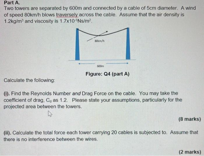 Solved Part A. Two towers are separated by 600m and | Chegg.com