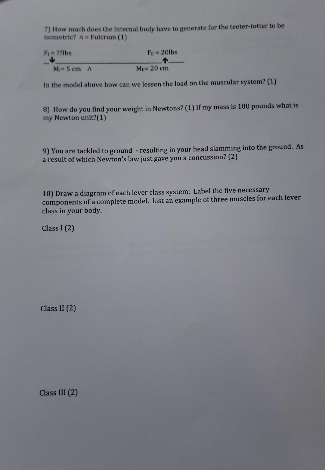 Solved Biomechanics Take Home / 50 points 1) Explain the | Chegg.com