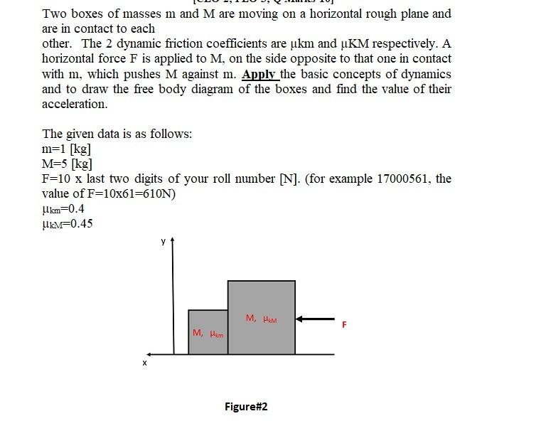 Solved Two boxes of masses m and M are moving on a | Chegg.com