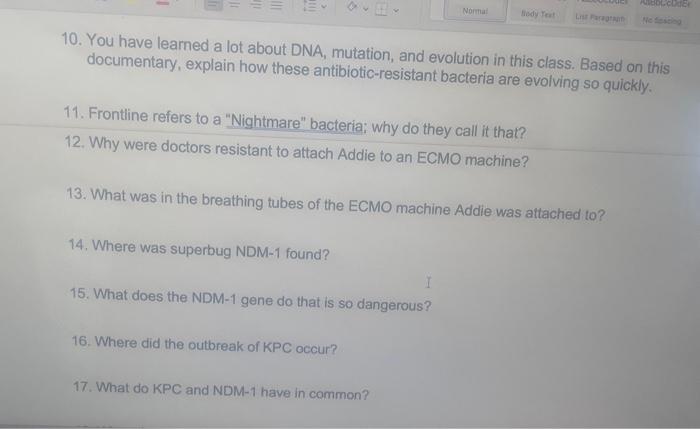 Solved 10. You have learned a lot about DNA, mutation, and | Chegg.com