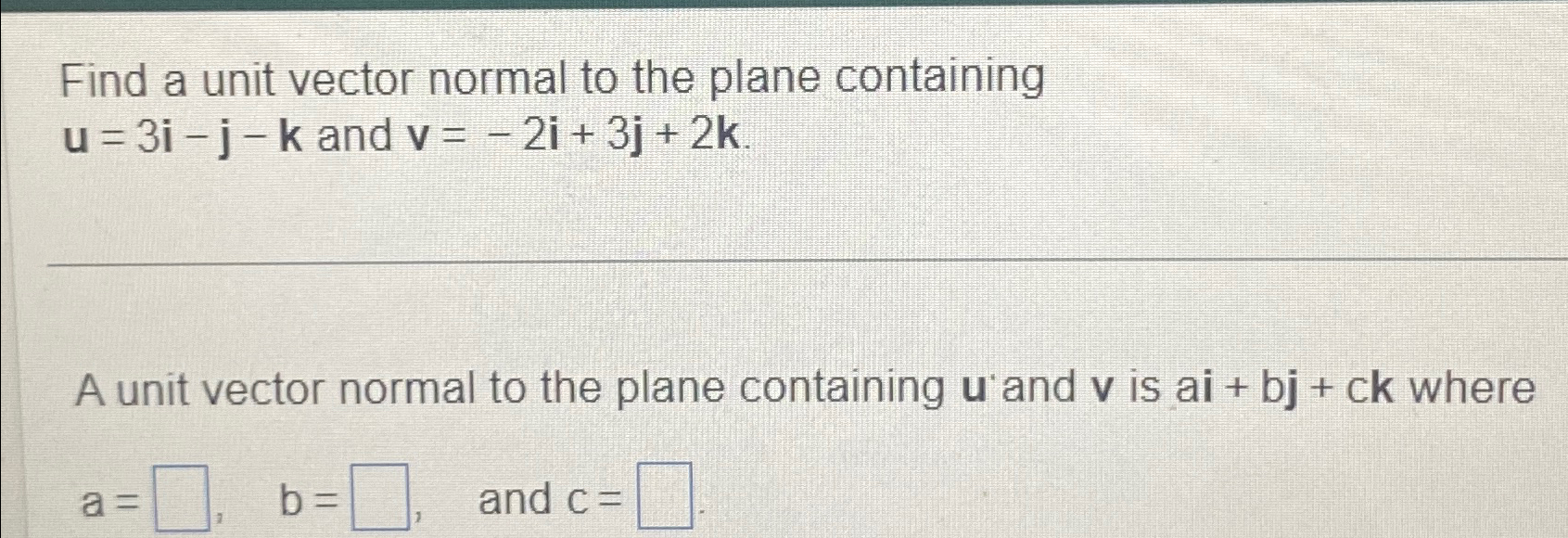 Solved Find a unit vector normal to the plane containing | Chegg.com