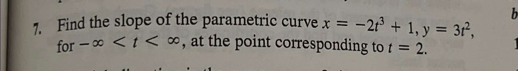Solved Find the slope of the parametric curve | Chegg.com
