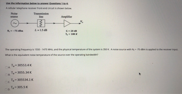 Solved Use the information below to answer Questions 1 to 4: | Chegg.com