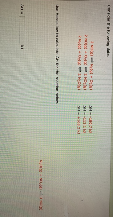 Solved Consider the following data. 2 NO(9) = N2(9) + O2(9) | Chegg.com