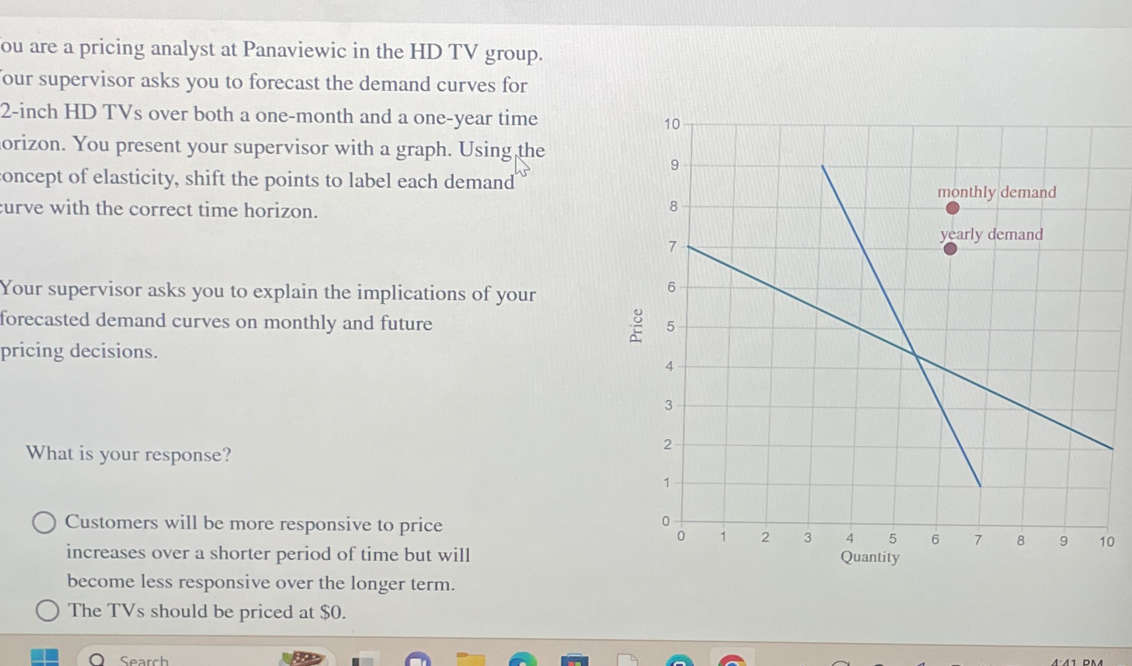 Solved ou are a pricing analyst at Panaviewic in the HD TV | Chegg.com