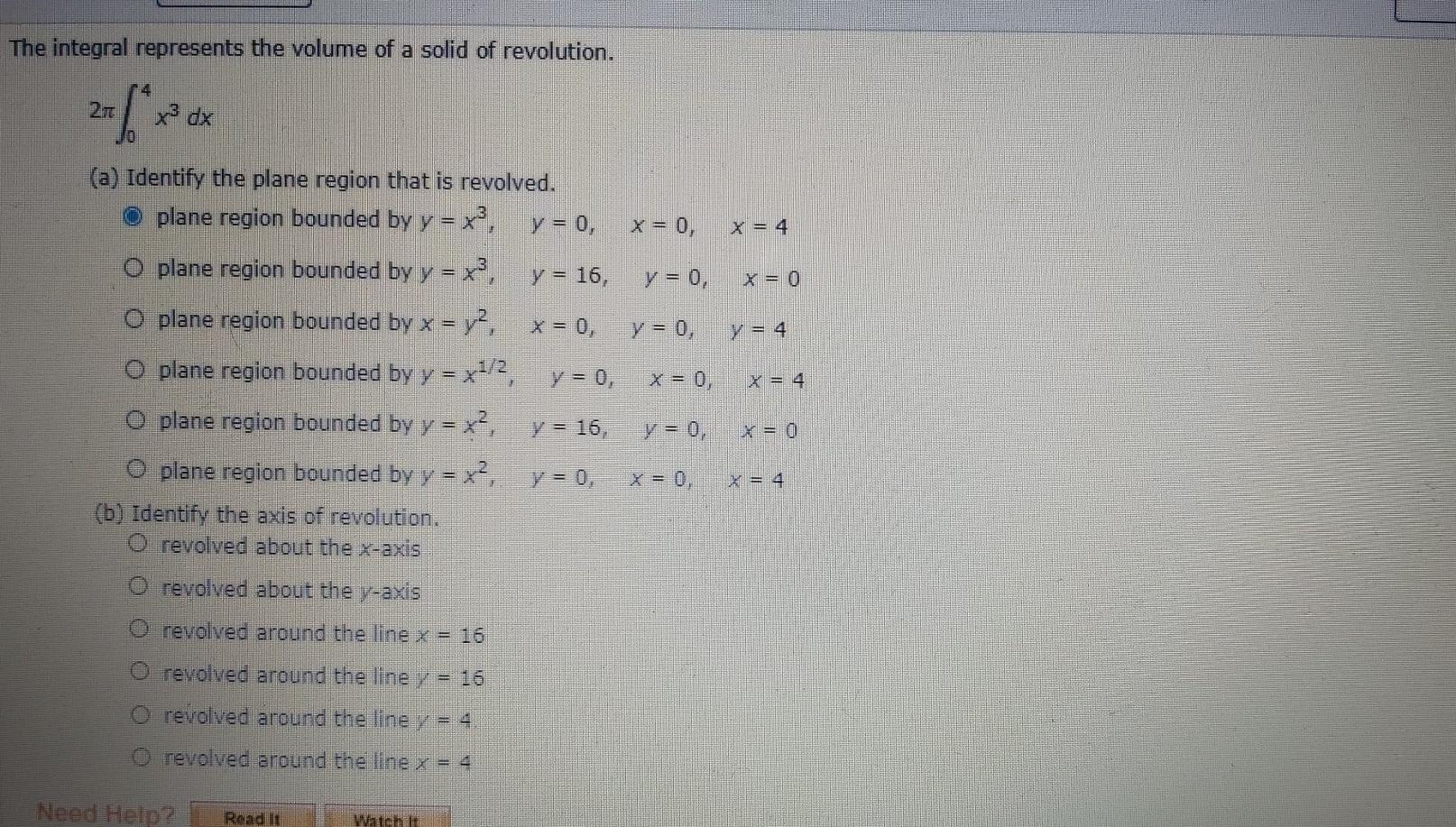 Solved The integral represents the volume of a solid of | Chegg.com