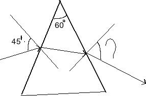 Solved Light enters prism at 45 degree. if the angle of the | Chegg.com