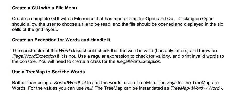 Solved Create a GUI with a File Menu Create a complete GUI | Chegg.com