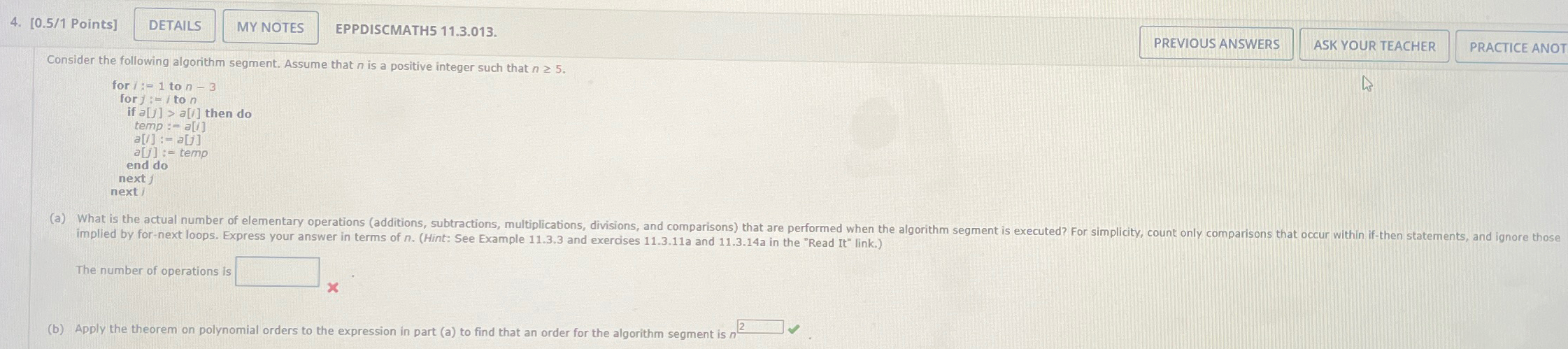 Solved Points] ﻿EPPDISCMATH5 11.3.013.PREVIOUS | Chegg.com
