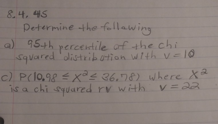 Solved 8.4, 45 Determine the following a) 95th percentile of | Chegg.com