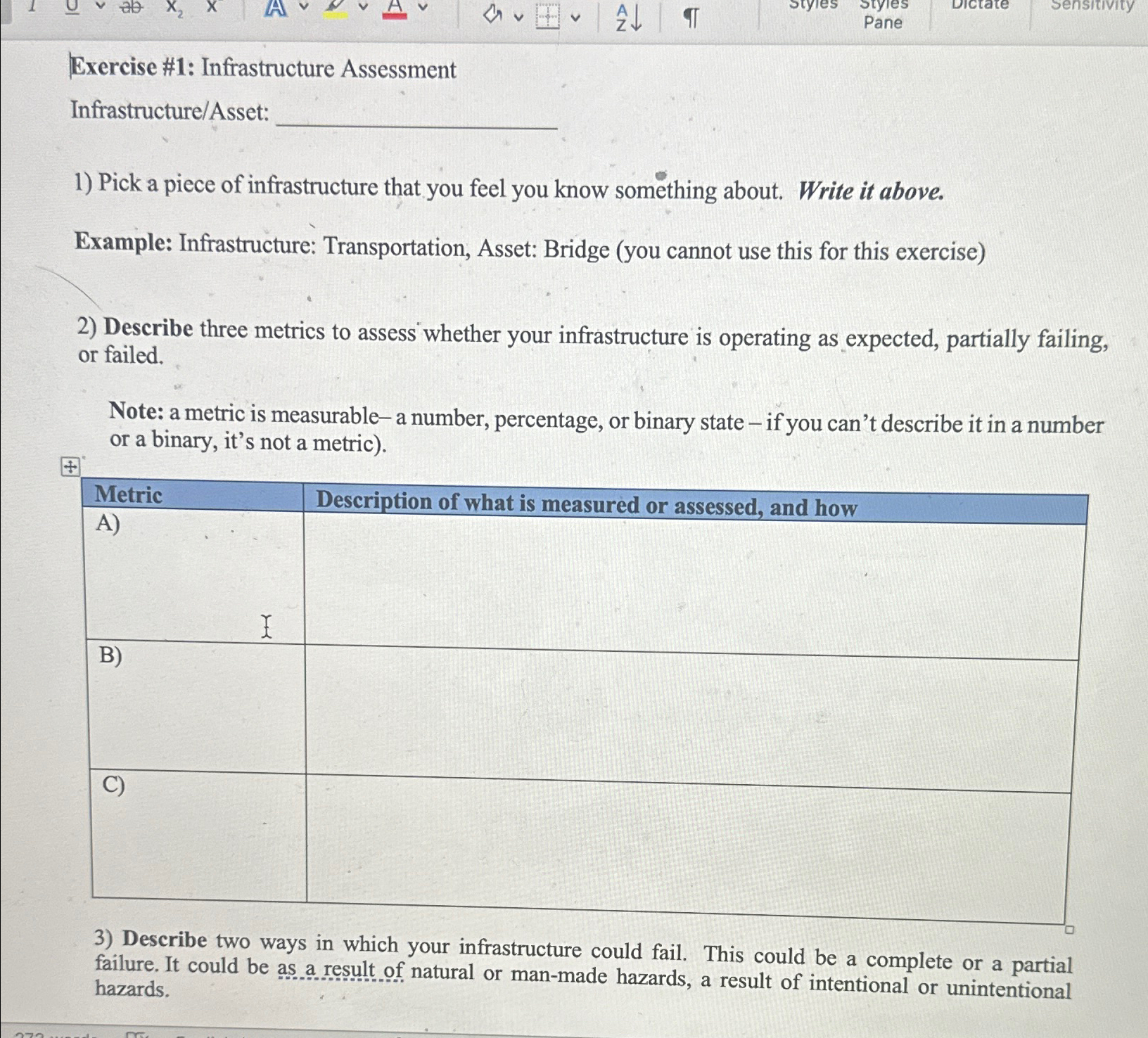 Solved Exercise #1: Infrastructure | Chegg.com