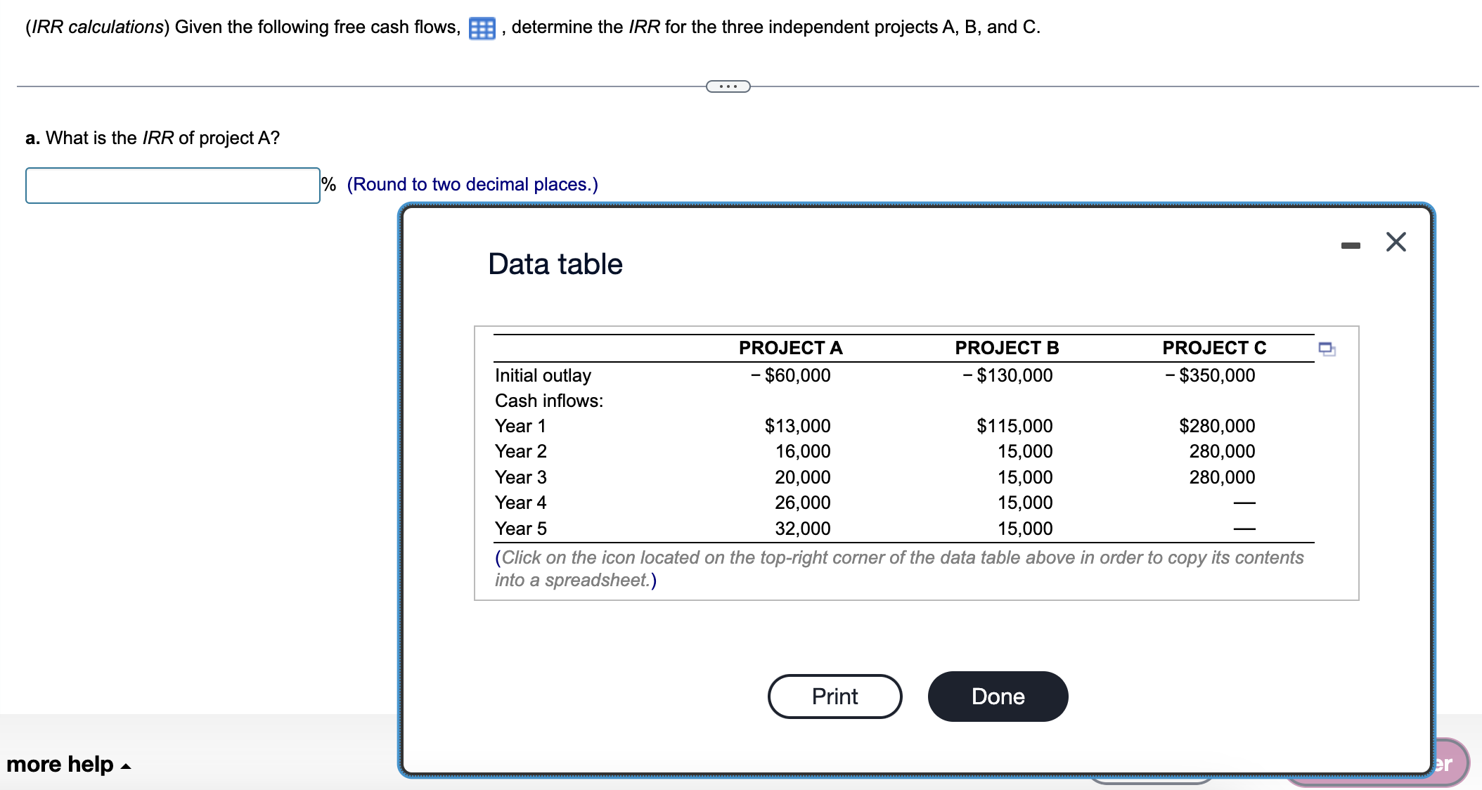 Solved (IRR calculations) ﻿Given the following free cash | Chegg.com