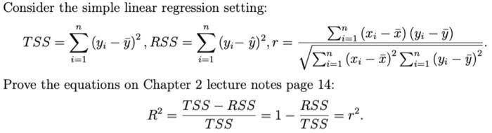 Solved Consider the simple linear regression setting: | Chegg.com