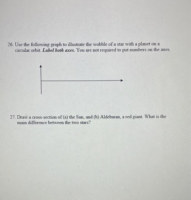 Solved 26. Use the following graph to illustrate the wobble | Chegg.com