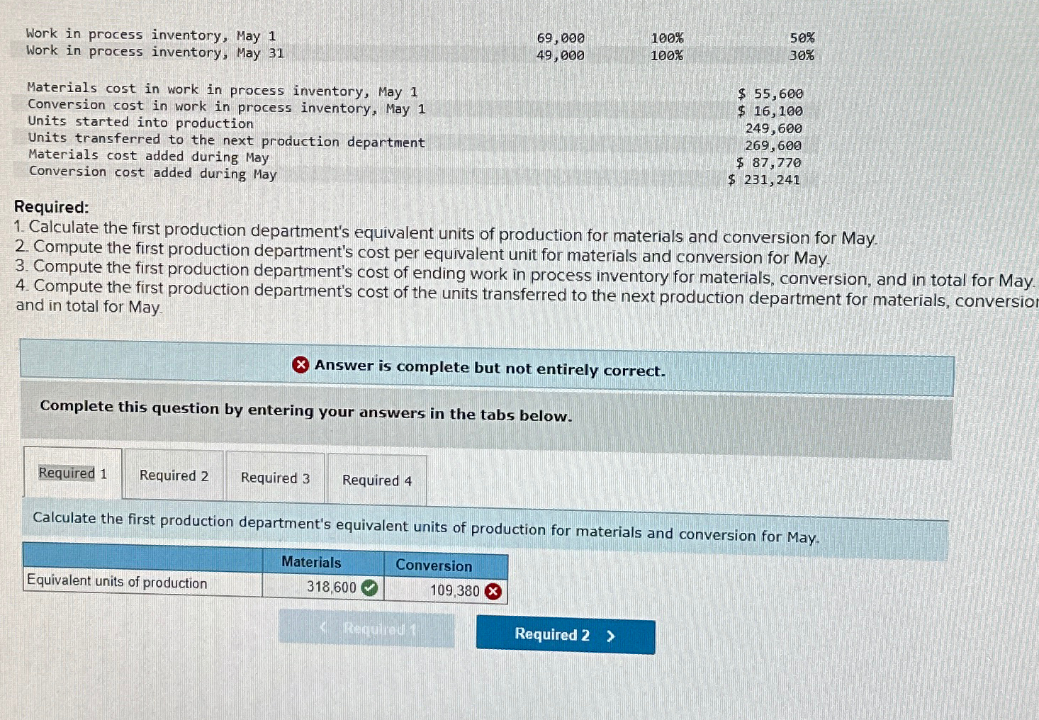 Solved Work in process inventory, May 1Work in process | Chegg.com