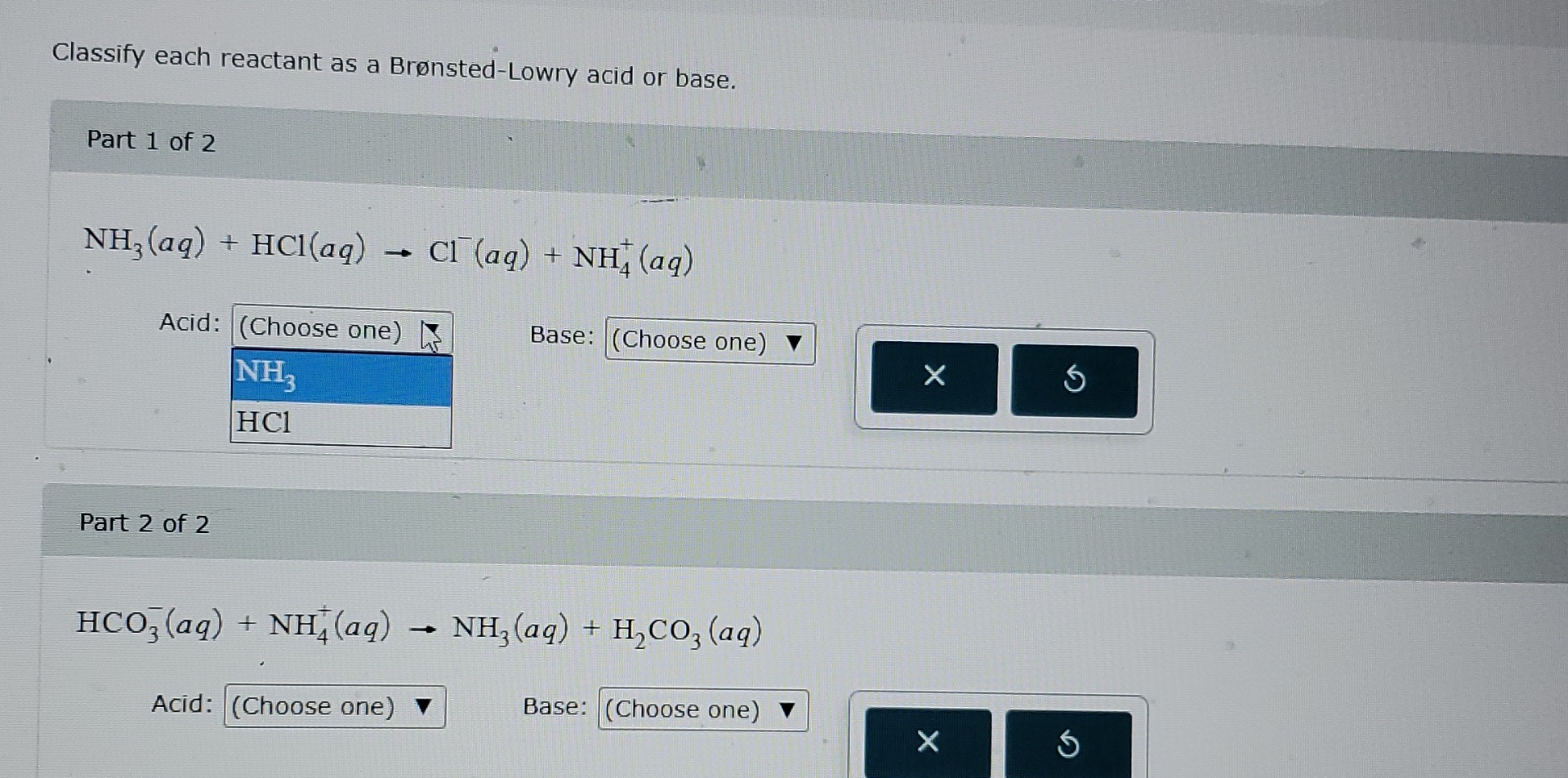 Solved Classify each reactant as a Brønsted-Lowry acid or | Chegg.com