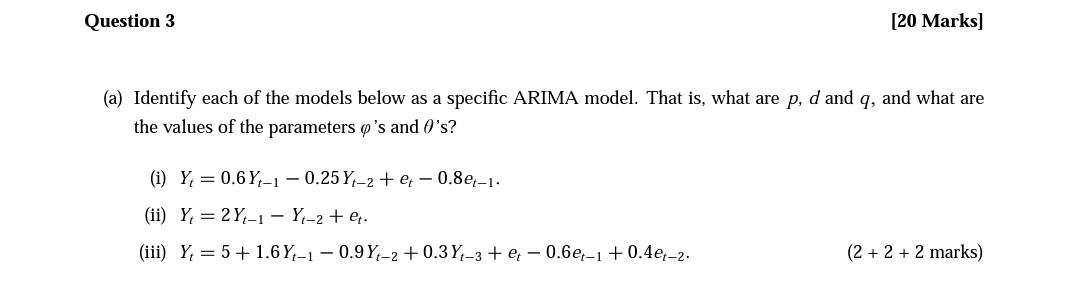 Solved (a) Identify each of the models below as a specific | Chegg.com