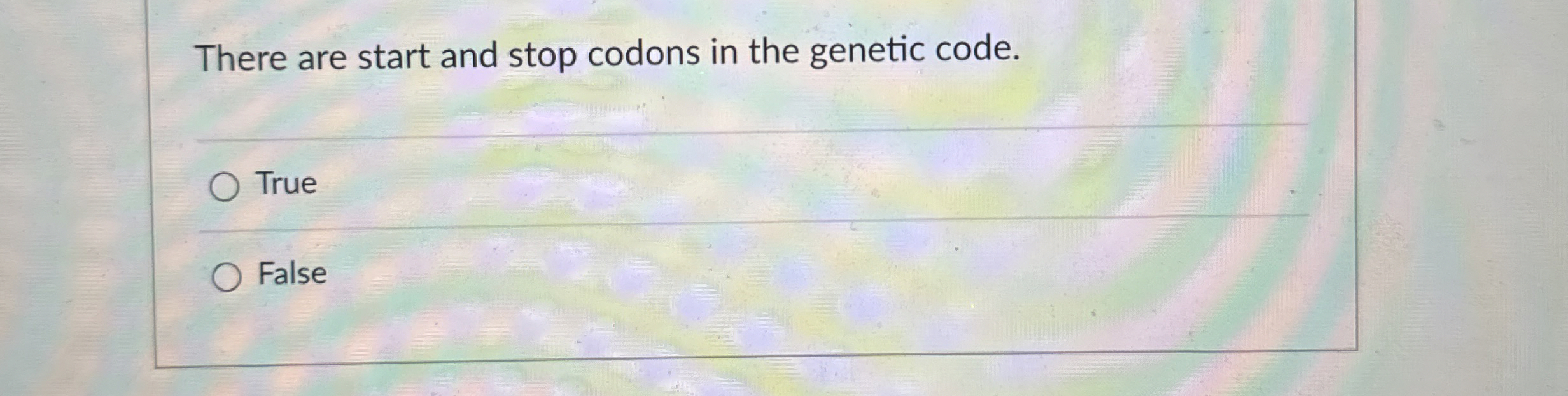 Solved There are start and stop codons in the genetic | Chegg.com