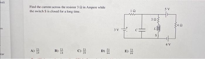 Solved Find the current across the resistor 3Ω in Ampere | Chegg.com
