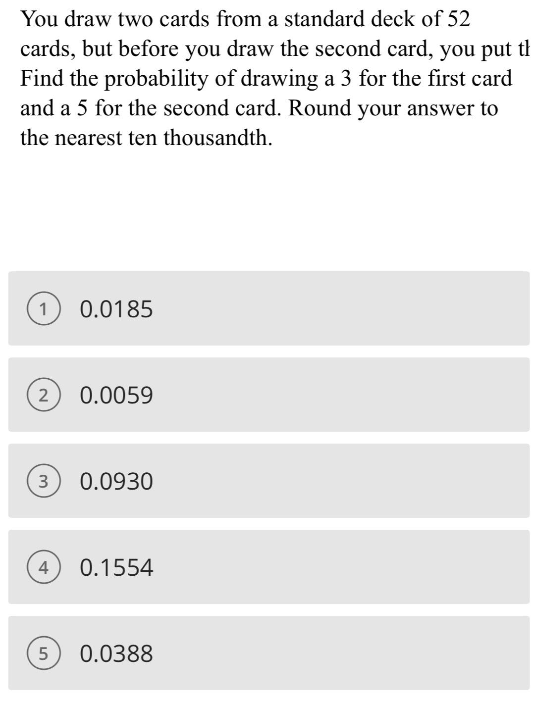 Solved You draw two cards from a standard deck of 52 ﻿cards, | Chegg.com
