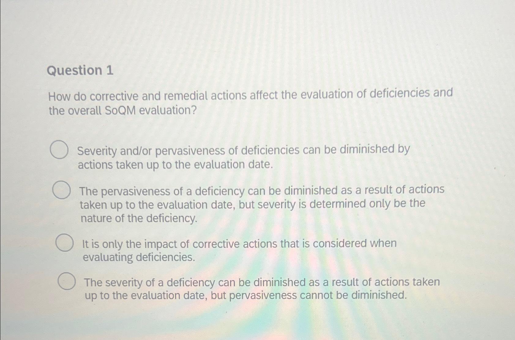 Solved Question 1How do corrective and remedial actions | Chegg.com