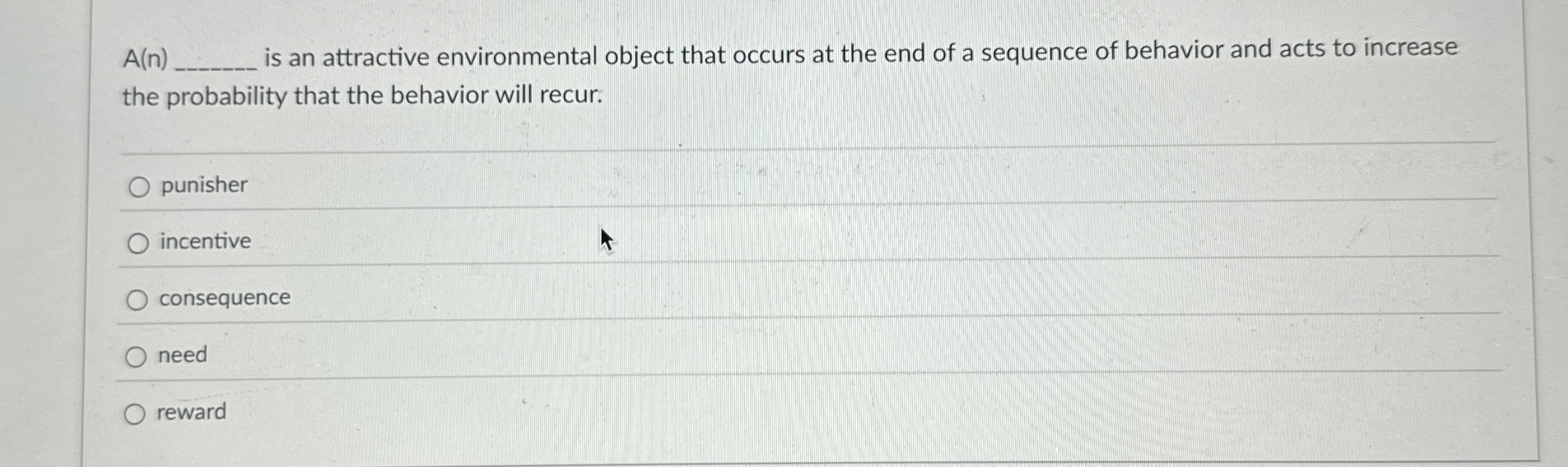 Solved A(n)is an attractive environmental object that occurs | Chegg.com