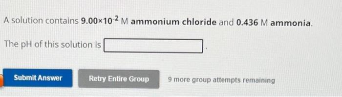 Solved A solution contains 0.180M ammonium chloride and | Chegg.com