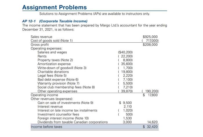 Solved Assignment Problems Solutions to Assignment Problems | Chegg.com