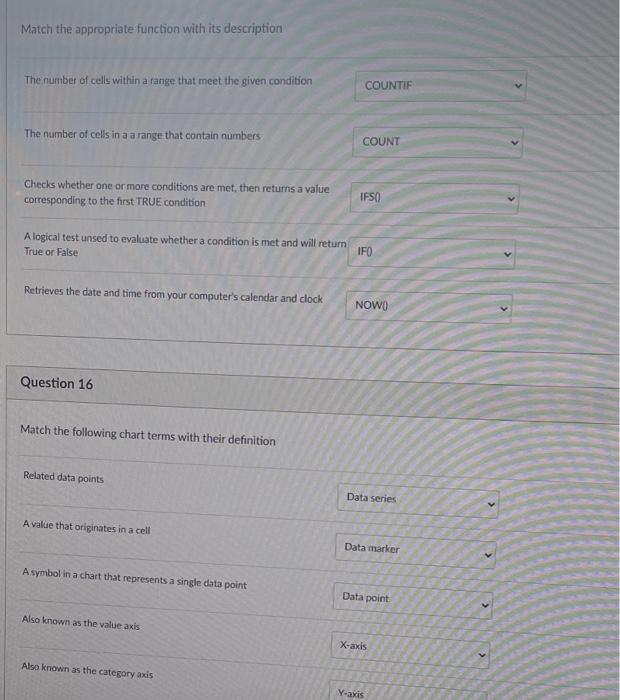 Solved Match the appropriate function with its description | Chegg.com