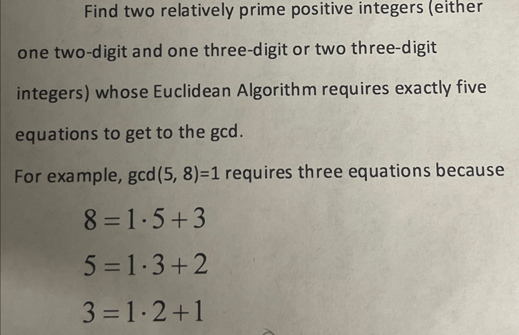 Solved Find two relatively prime positive integers (either | Chegg.com