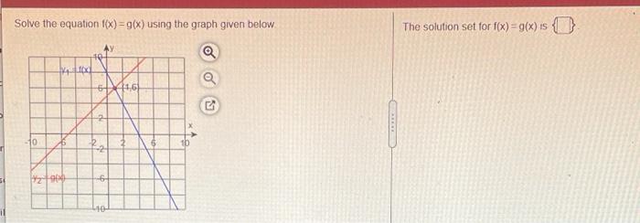 Solved Solve the equation f(x) = g(x) using the graph given | Chegg.com