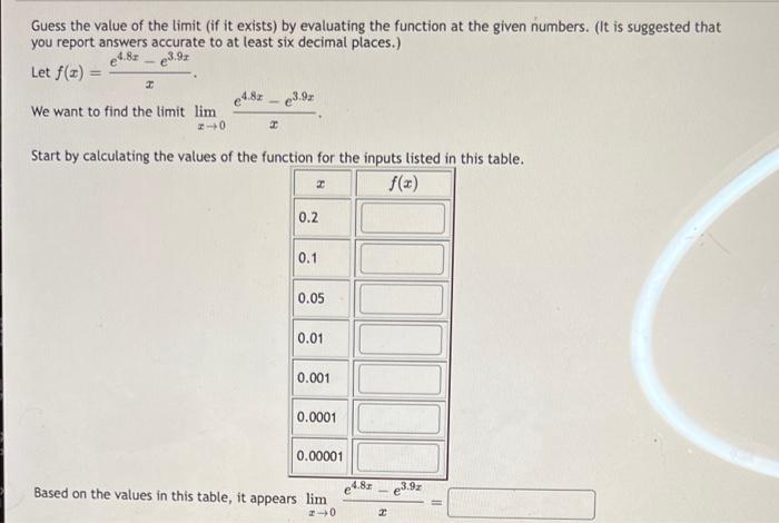 Solved Suppose f(x) has the following values. limx→5−f(x) | Chegg.com