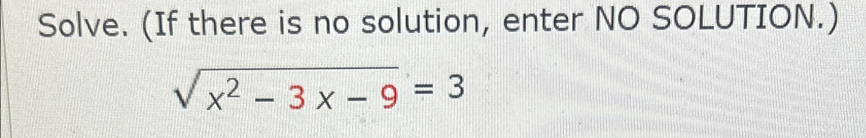 Solved Solve. (If there is no solution, enter NO | Chegg.com
