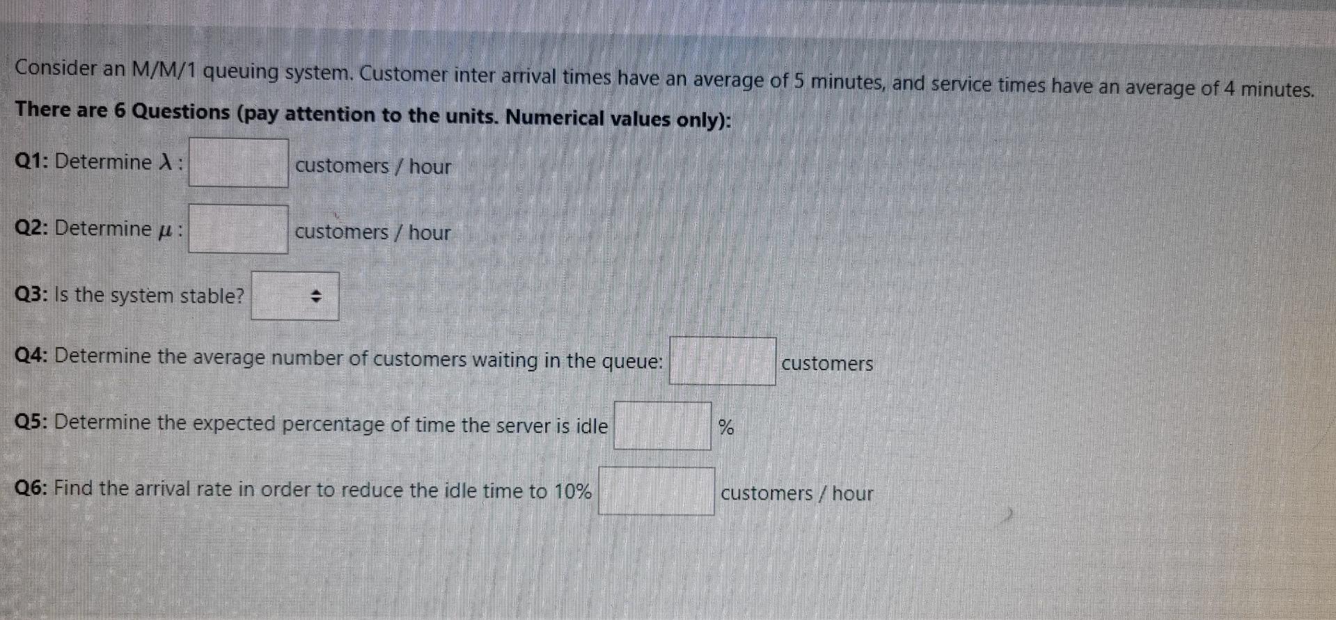 Solved Consider an M/M/1 queuing system. Customer inter | Chegg.com