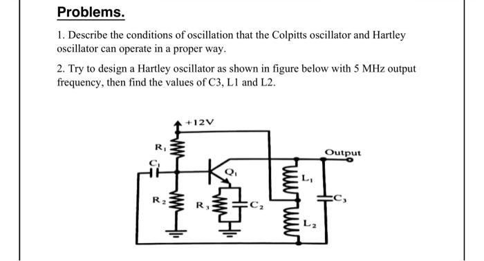 Solved 1. Describe the conditions of oscillation that the | Chegg.com