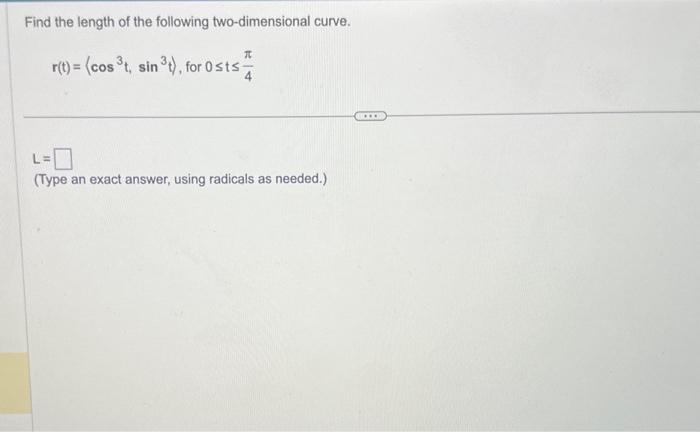 Solved Find the length of the following two-dimensional | Chegg.com