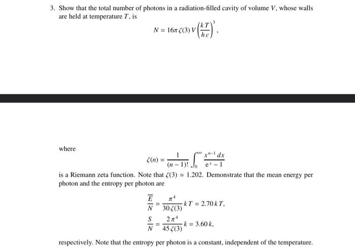 Solved Show that the total number of photons in a | Chegg.com