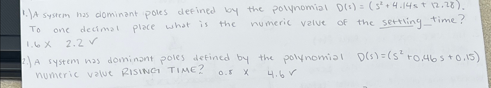 Solved Hello can you please help me solve, the answers to | Chegg.com