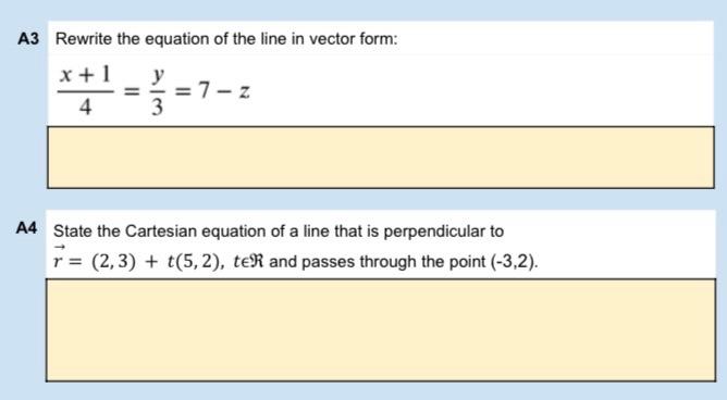 Solved 3 Rewrite the equation of the line in vector form: | Chegg.com