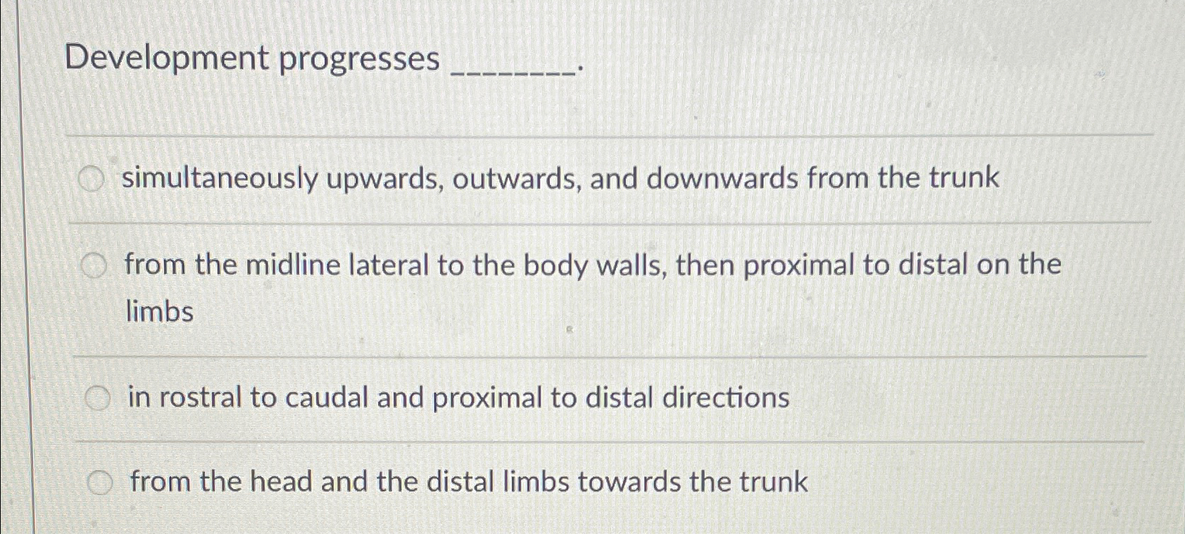 Solved Development progressessimultaneously upwards, | Chegg.com