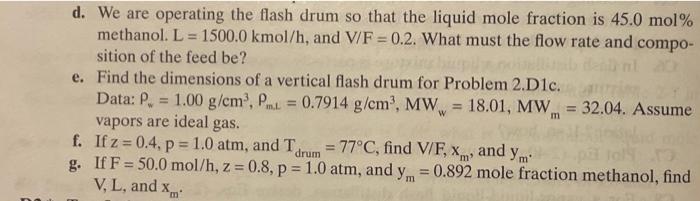 Solved D. Problems *Answers to problems with an asterisk are | Chegg.com